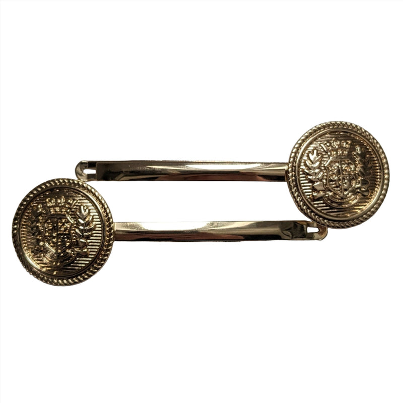 Vivente Laurel Crown Crest Clips- Gold HC833 – Gabiano US