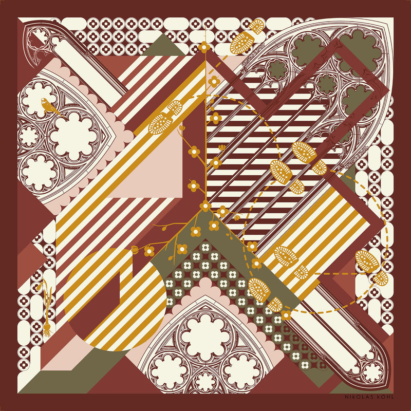 Kohl Cathedral Footprint Burgundy 90cm KL33-1 – Gabiano US