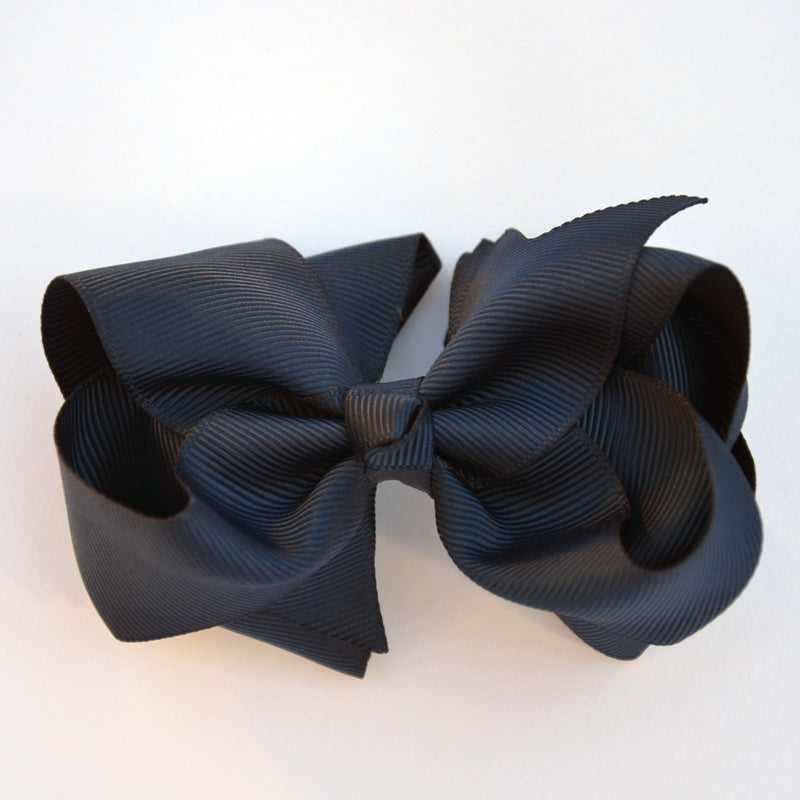 Triple loop bow small navy Grossgrain 6cm alligator clip AR5B – Gabiano US